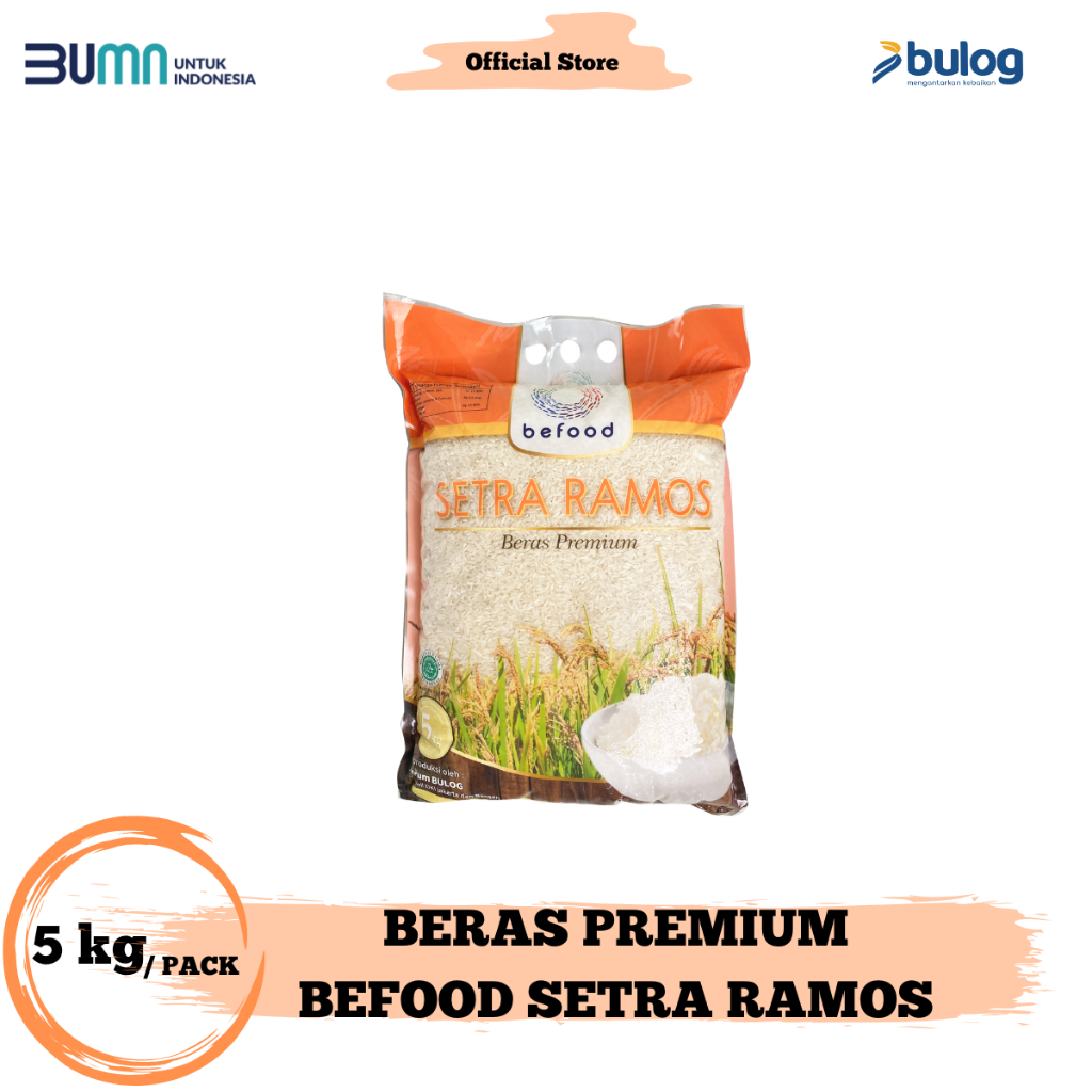 Jual BULOG - Beras Premium Befood Setra Ramos 5 Kg | Shopee Indonesia