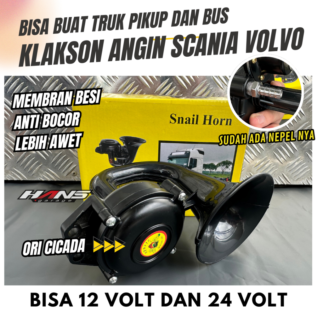 Jual klakson angin volvo/scania modul putus putus bisa 12v dan 24 volt ...