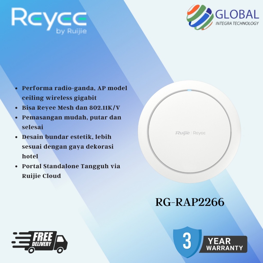 Jual RG-RAP2266 Access Point Model Ceiling Indoor Wi-Fi 6 AX3000 Reyee ...