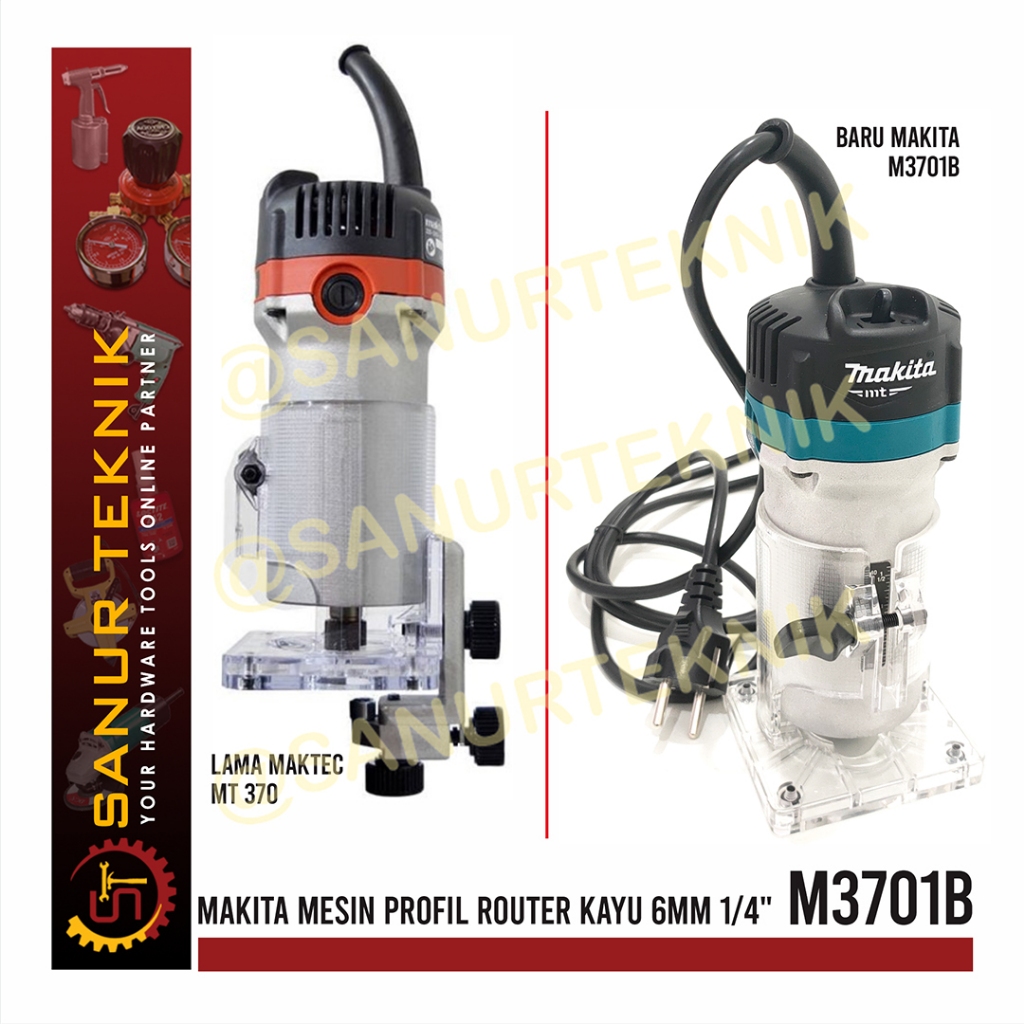 Jual MAKTEC MT 370 MT370 Mesin Router Trimmer Profil Kayu 6mm | Shopee ...