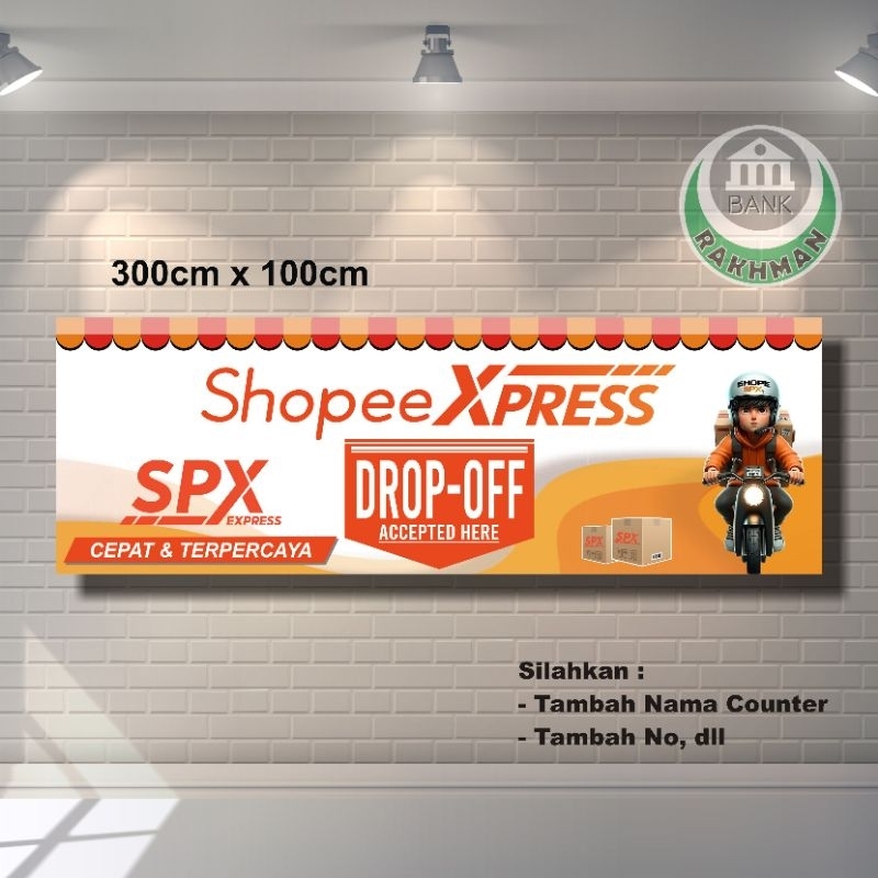 Jual SPANDUK BANNER SHOPEE EXPRESS SPX UKURAN 300CM X 100CM | Shopee ...