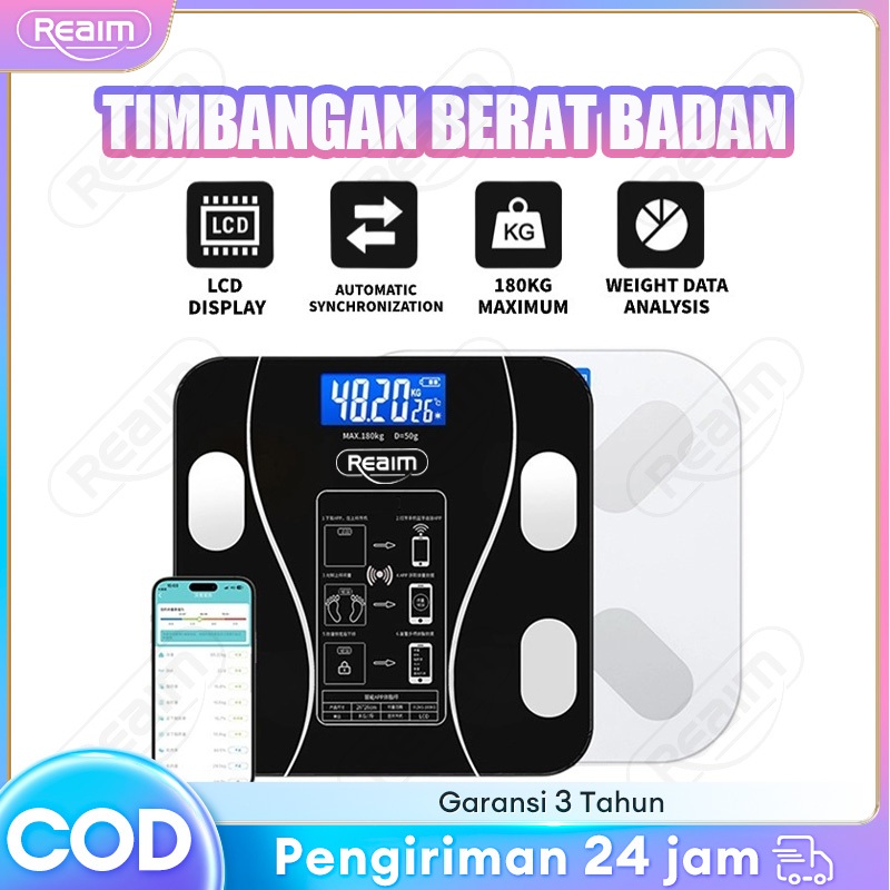 Jual Reaim Smart Body Fat Scale Timbangan Badan Digital Bluetooth BMI ...