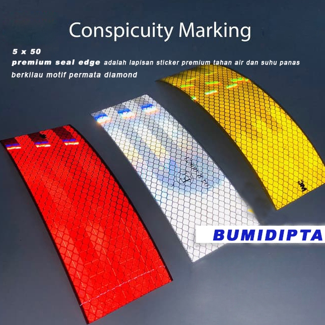 Jual Stiker Pemantul Cahaya Per 1 Meter KIR DISHUB Original Conspicuity ...