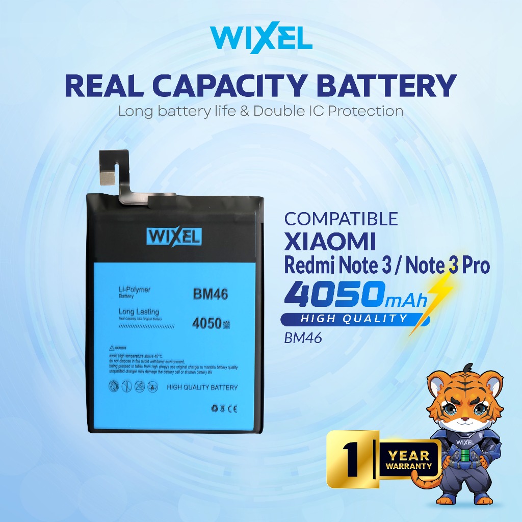 Jual WIXEL Baterai XiaoMi BM46 Redmi Note 3 / Note 3 Pro Real Capacity ...