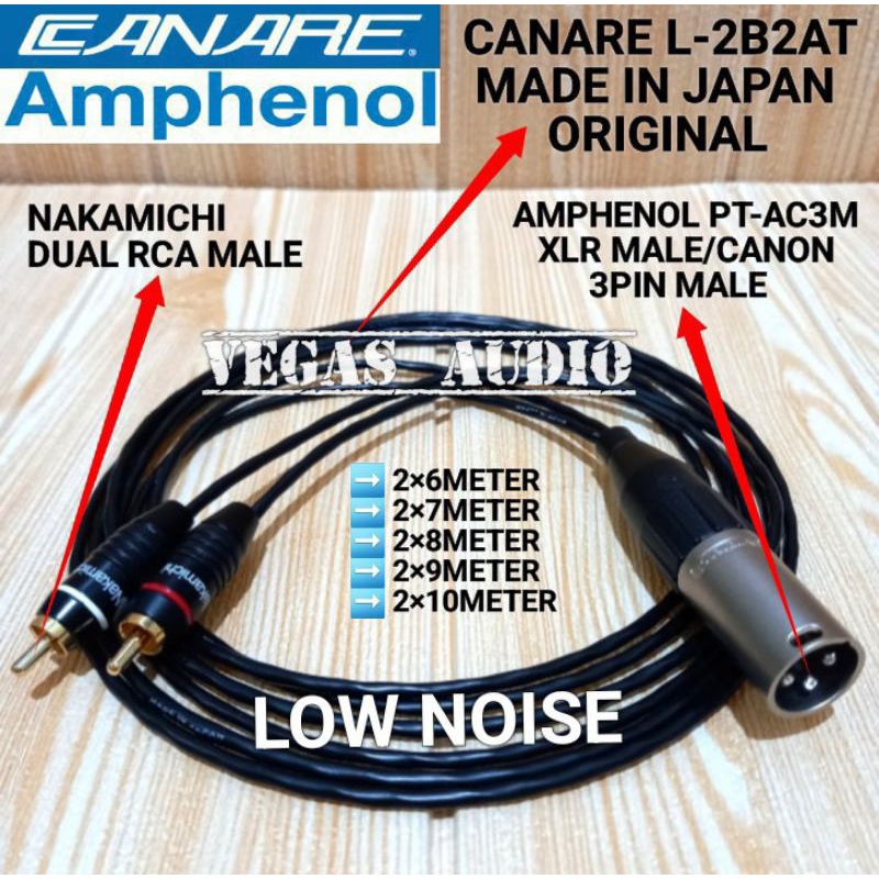 Jual KABEL CABANG CANARE KECIL ORIGINAL JACK AMPHENOL XLR MALE TO DUAL JACK RCA MALE 2×6M-2×10M ...