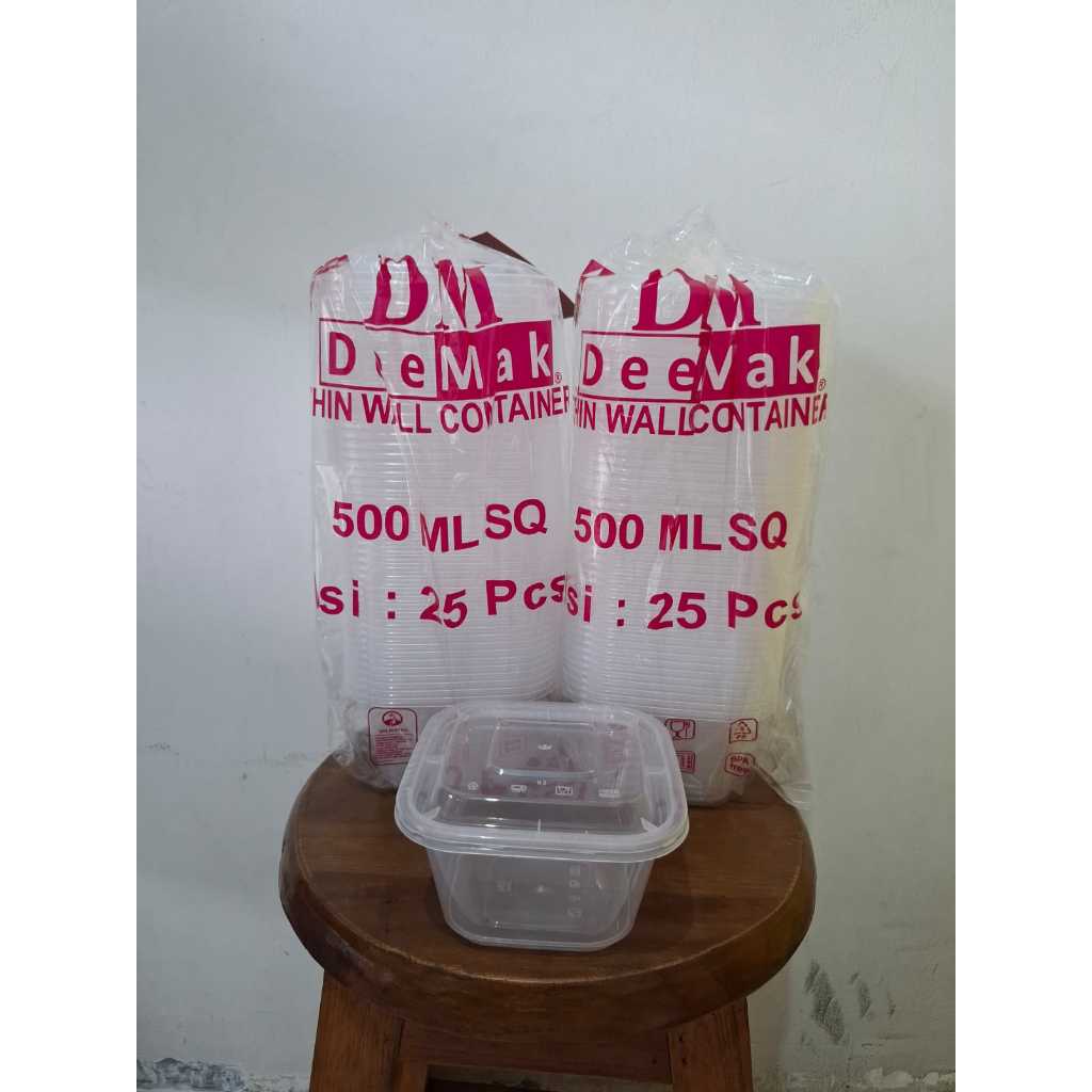 Jual Thinwall Merek DM Square 500ml (1 Pak isi 25 pcs) | Shopee Indonesia