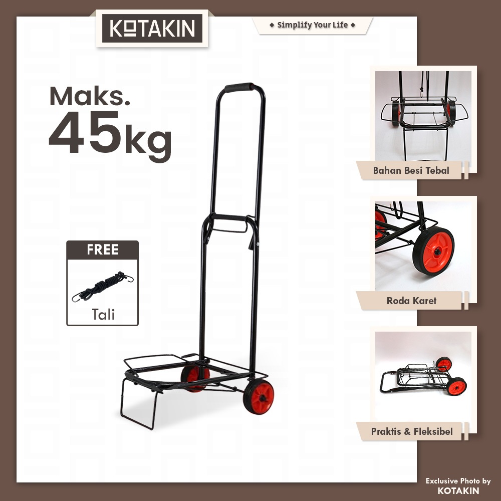 Jual KOTAKIN Troli Lipat Besi Dorongan Pegangkut Barang Besar 45 KG ...