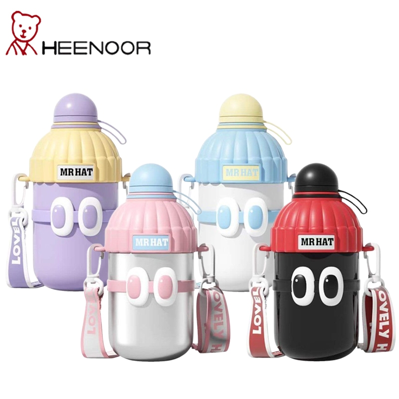 Jual Heenoor Botol Termos Mr Hat Mug Portable Sedotan+Saringan Infuse+Tali Panjang Tahan Panas ...