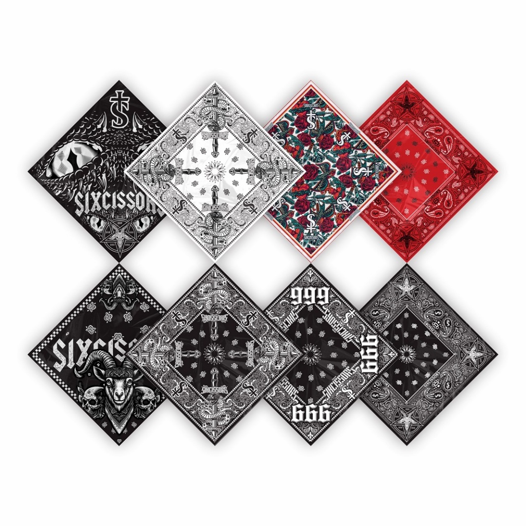 Jual Sixcissors Slayer Bandana Satanic 666 Musik Metal Unisex Pria ...