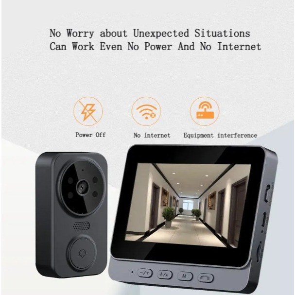 Jual Doorbell CCTV Layar V2 Premium / Bell CCTV Kamera Layar Besar V2 ...