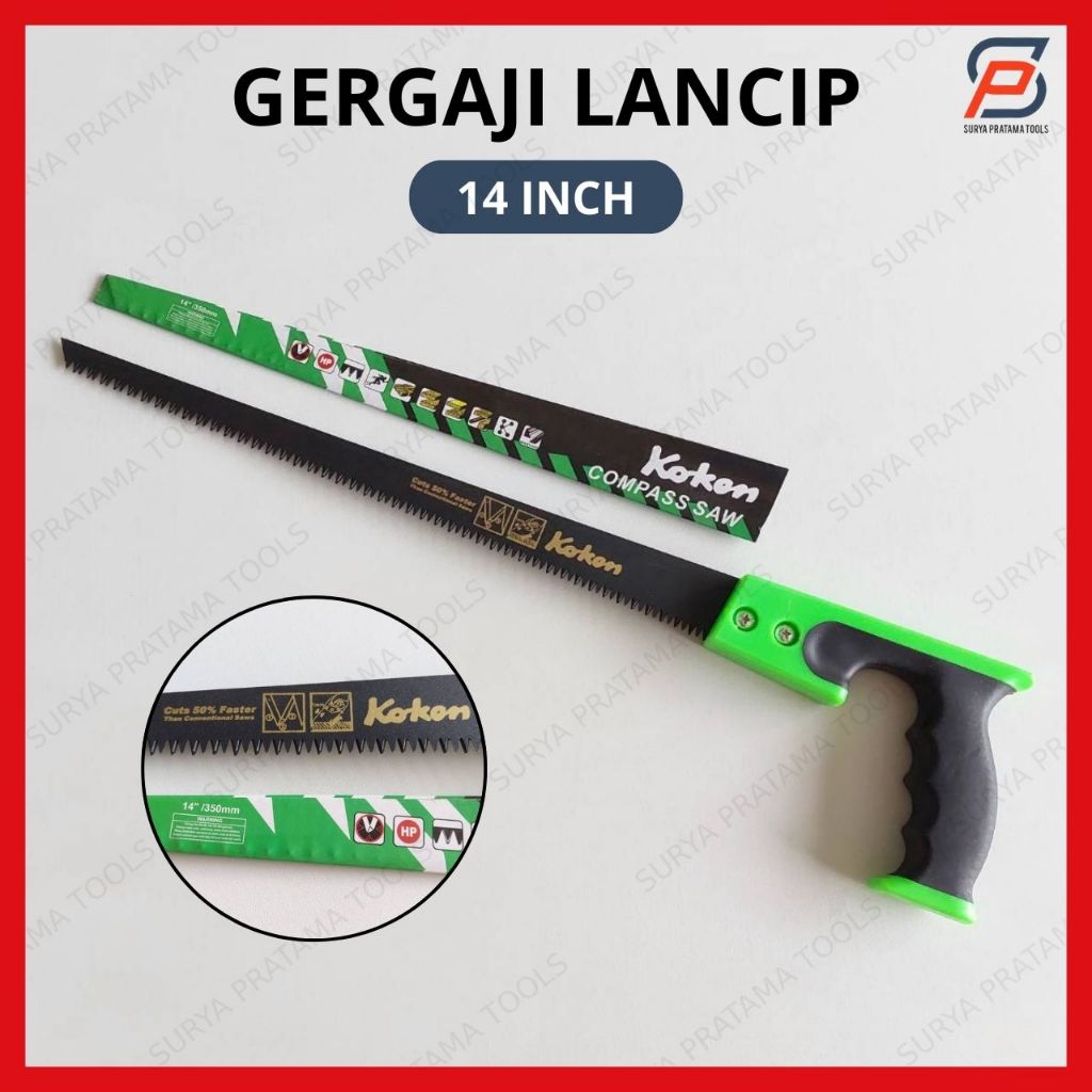 Jual Gergaji Kayu Lancip Runcing 14 Inch Gergaji Kompas Ranting Teflon 14" Serbaguna Compass Saw ...