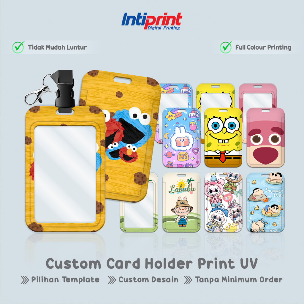 Jual Cetak Card Holder PVC Custom PRINT UV - Aesthetic Name Tag ...