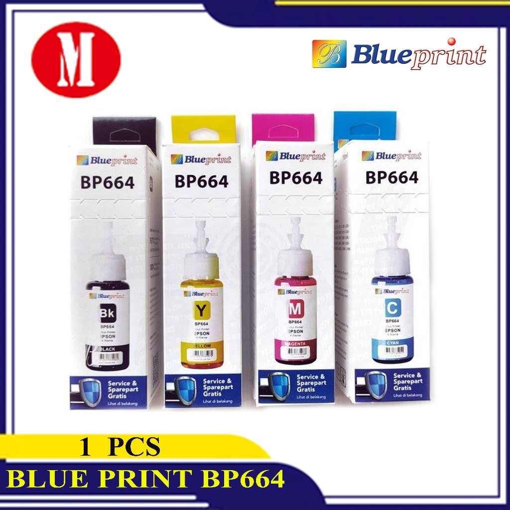 Jual Tinta Blueprint 664 Refill For Printer Epson L120, L220, L320 - 70ml | Shopee Indonesia