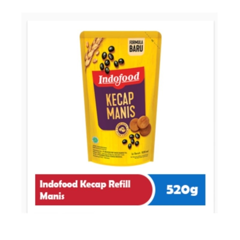 Jual Indofood kecap manis refill pouch 520mL | Shopee Indonesia