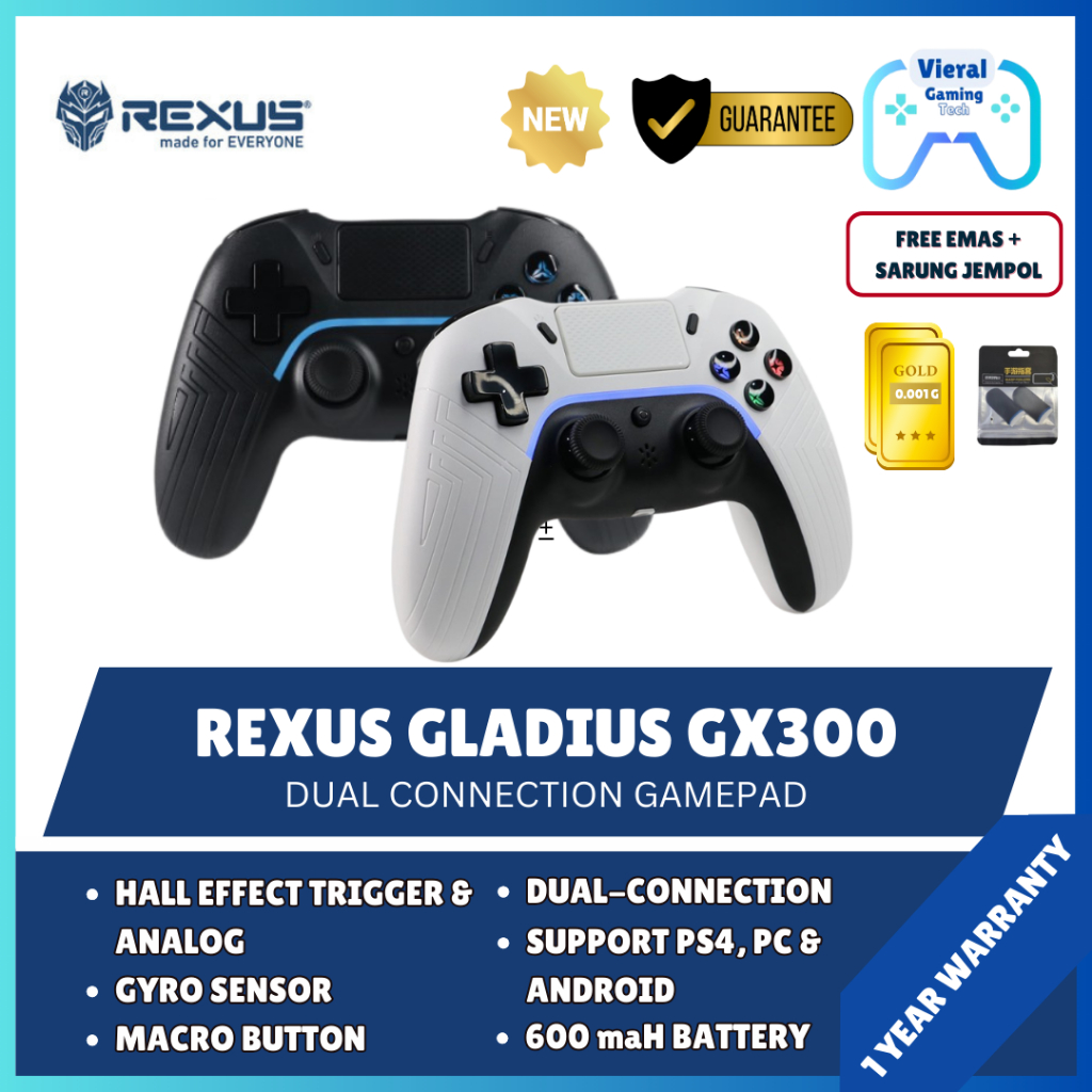 Jual Rexus Gladius GX300 Gamepad Controller Gaming Joystick PC ...