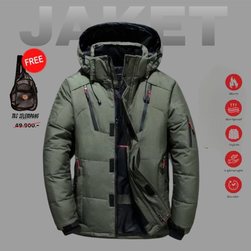 Jual Jaket Anti Air Pria Wanita Tebal Waterproof Windproof Winter ...