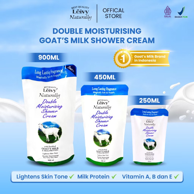 Jual Leivy Shower Cream Goats Milk - Refill Pouch All Varian - Sabun ...