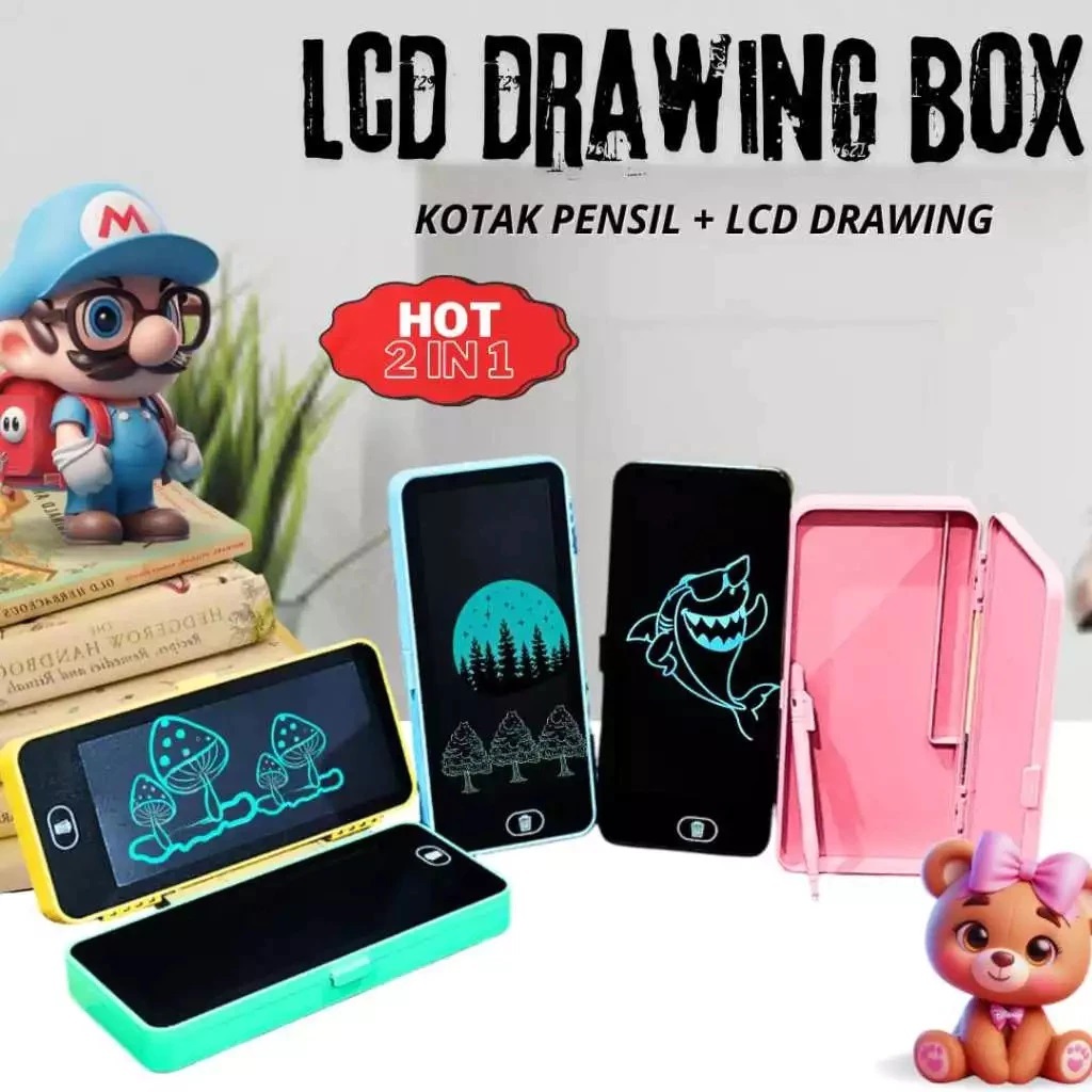 Jual Drawing Box Kotak Pensil Dan Papan Coret Kreatif Anak Dengan ...