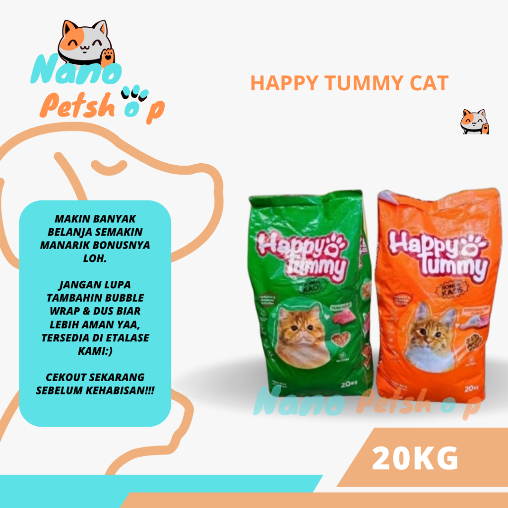 Jual Makanan Kucing - Happy Tummy Cat food kemasan 20kg (Instant ...