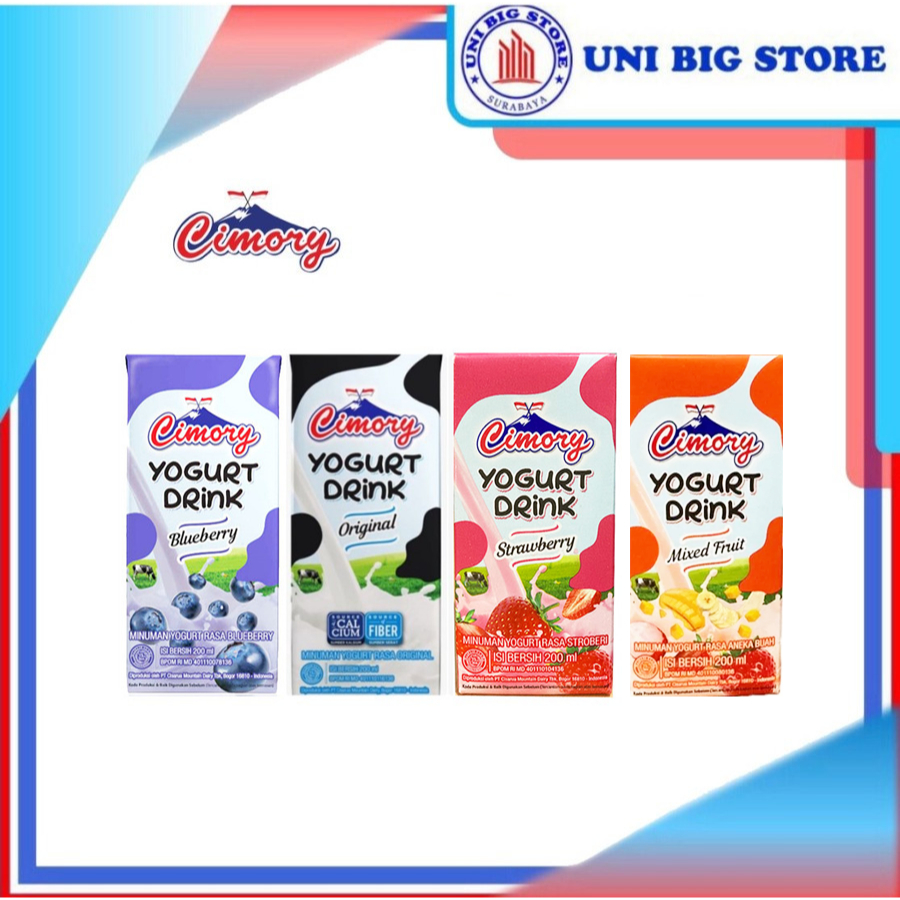 Jual Cimory UHT Yogurt Original Strawberry BlueBerry 200 ml | Shopee Indonesia