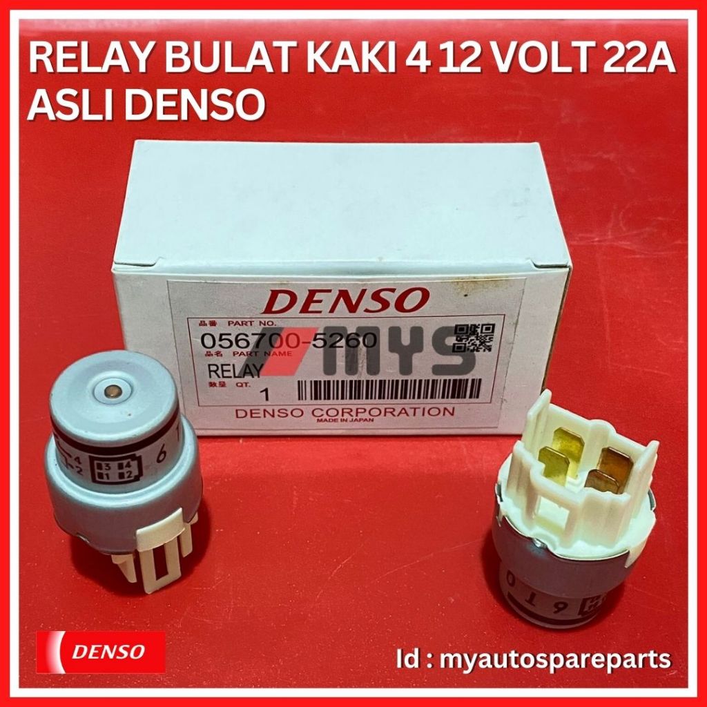 Jual RELAY BULAT KAKI 4 AC Mobil 12 VOLT 22A RELAI BULAT ASLI DENSO ...