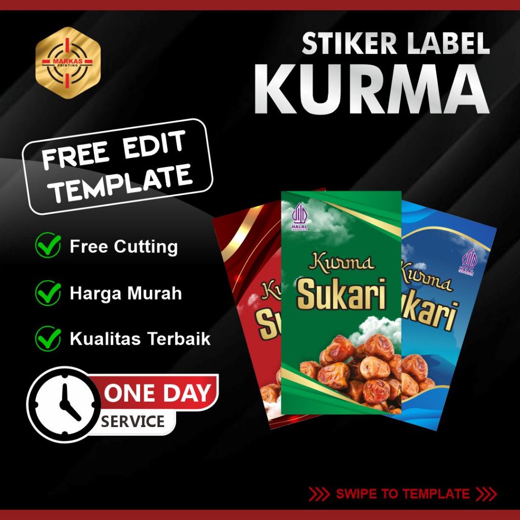 Jual Stiker Label Kurma | Print Label Kurma Sukari | Kurma Ajwa ...