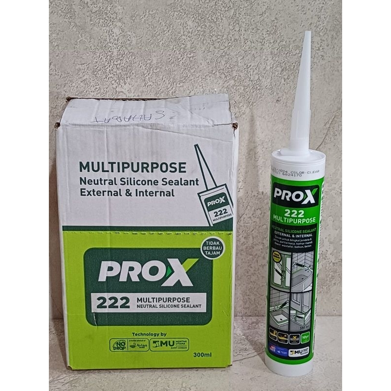 Jual Neutral Silicone Sealant Prox-222 Multipurpose warna Clear, Hitam ...
