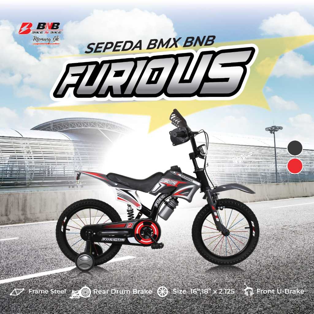 Jual Sepeda Anak Laki BMX BNB TRAIL GP FURIOUS Per Tengah Ukuran 12 16 ...