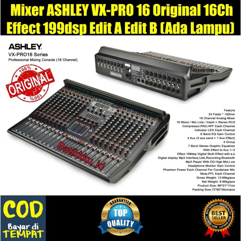 Jual Mixer Ashley VX PRO 16 VXPRO16 ORIGINAL 16 CHANNEL NEW 199 DSP ...