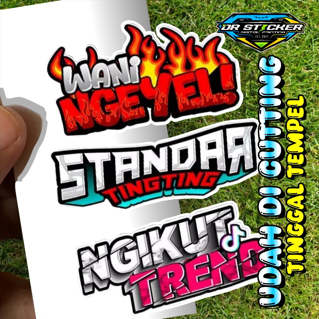 Jual (Pc12) Sticker Kata Sticker Wani Ngeyel Sticker Standar Tingting ...