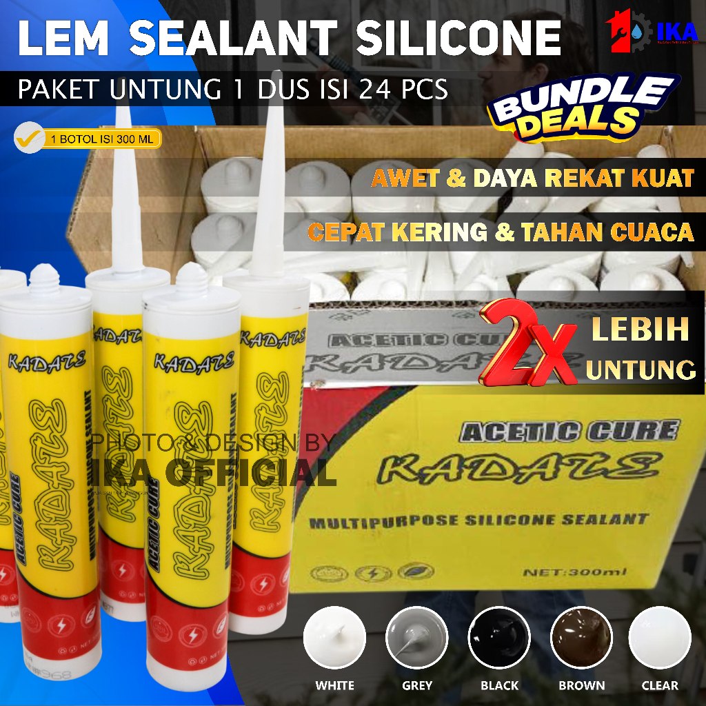 Jual 1 DUS = 24 pcs Lem Sealant Lem Kaca Lem Botol GROSIR | Lem Silikon Botol / Sillicone ...