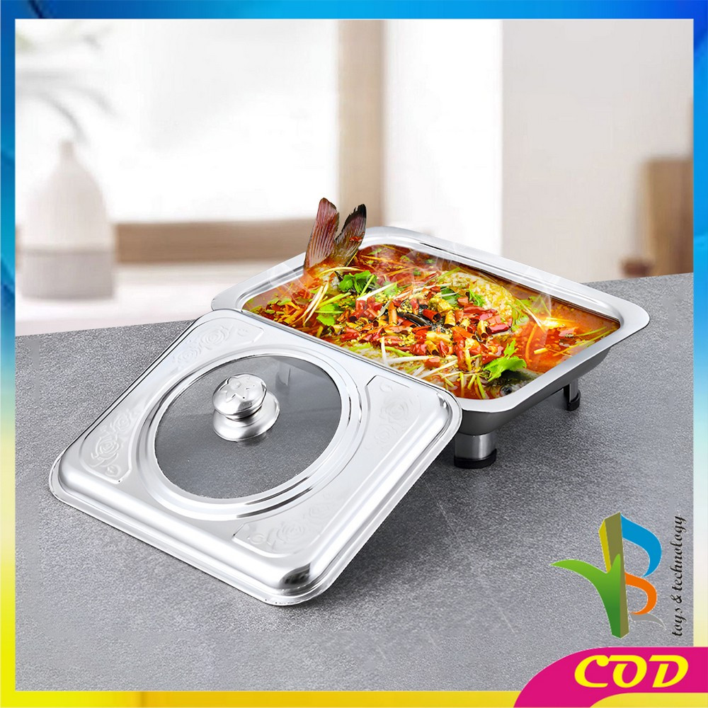 Jual RB-C1237 Tempat Prasmanan Stainless Tutup Kaca Wadah Lauk Sayur ...
