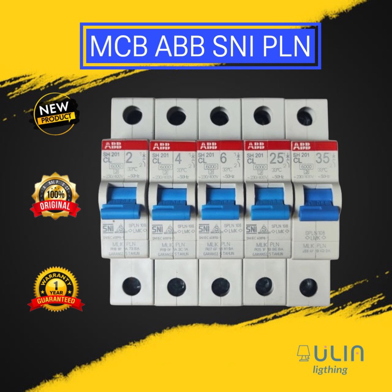 Jual MCB ABB ORIGINAL STANDAR PLN BIRU - BARU 2A 4A 6A 10A 16A 20A KWH METERAN | Shopee Indonesia