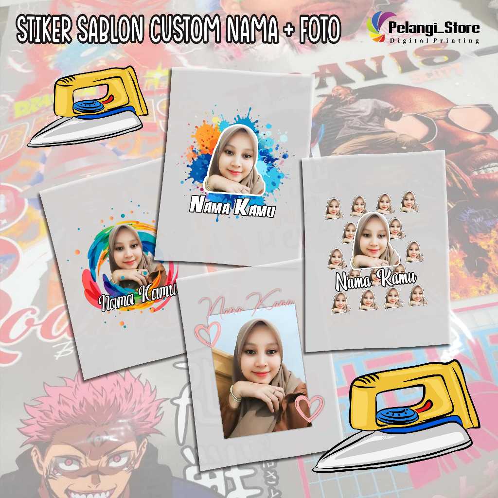 Jual Sticker Label Custom FOTO DAN NAMA Kain Baju Stiker Kain Label ...