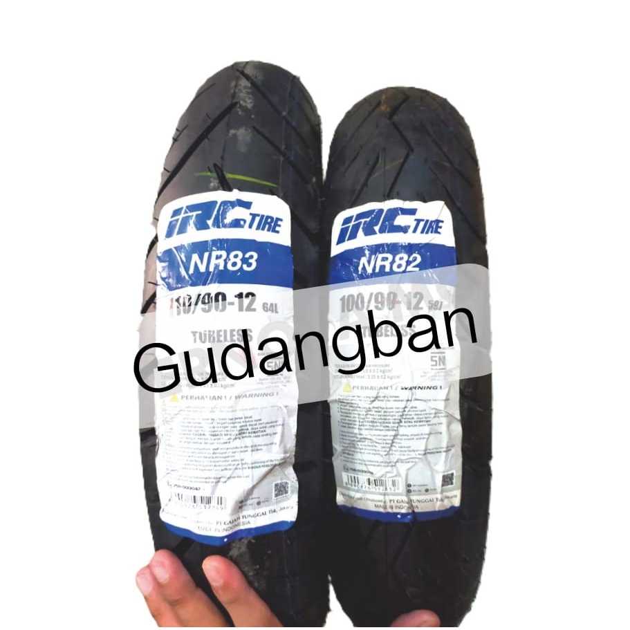 Jual ( PAKET 2 BAN - RING 12 ) 100 90 12 & 110 90 12 IRC MB67 MB86 NR82 NR83 NR96 TUBELESS FREE ...