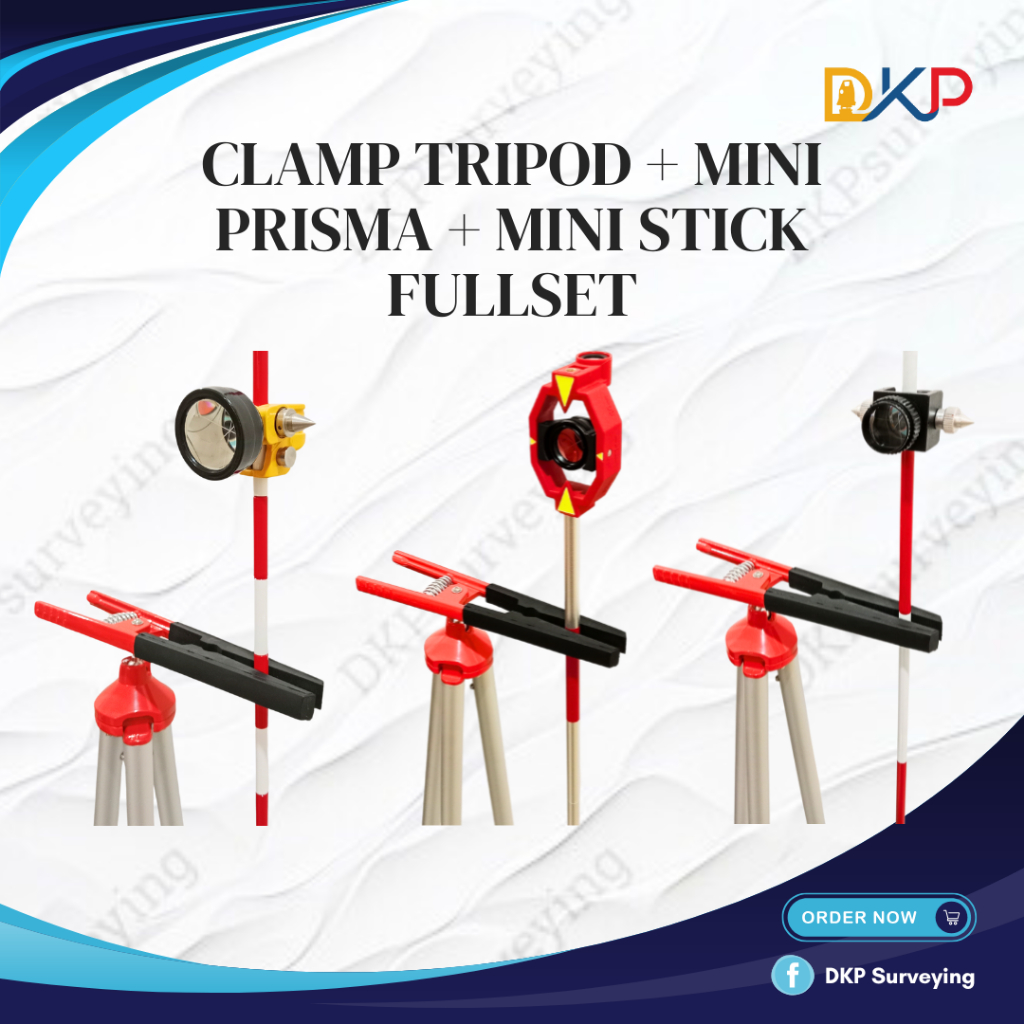 Jual Mini Prisma model TOPCON / SOKKIA + Mini Stick Pole + Tripod Clamp ...