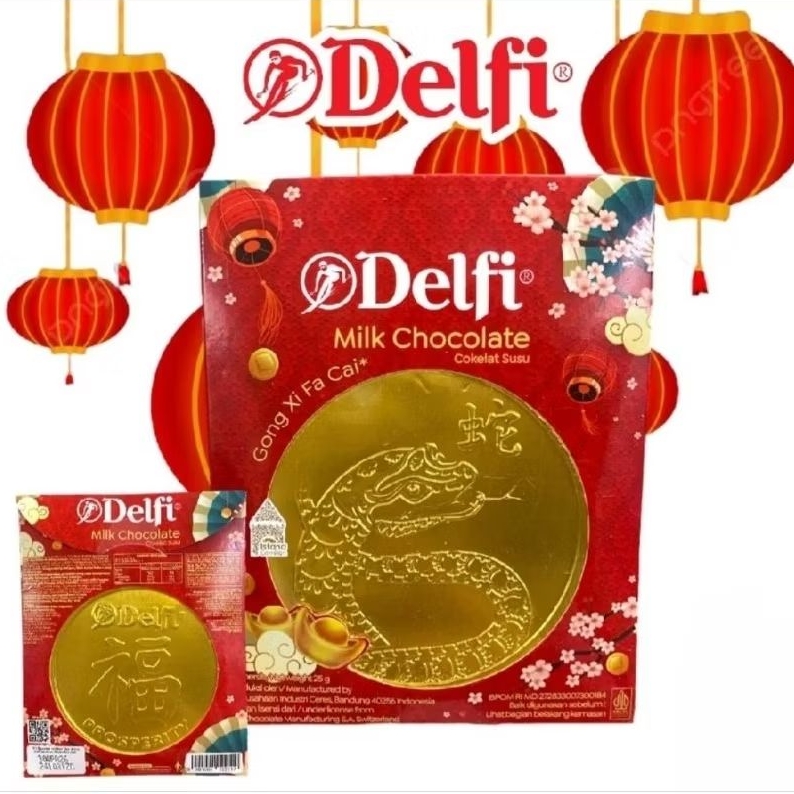 Jual Coklat Imlek Delfi Shio Ular 2025 Milk Chocolate Gold Coin Snake ...