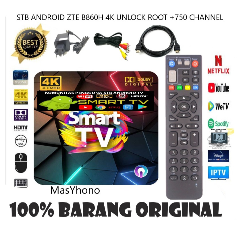 Jual Set Top Box STB Android Smart TV Box B86OH Sudah Unlock Root Full Custom Full Aplikasi Full ...