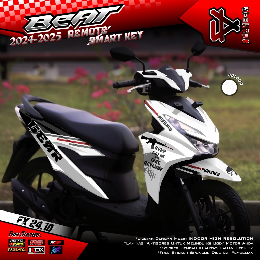 Jual TERBARU Decal Stiker Honda Beat CBS Street Deluxe Gen 2 SMART KEY ...
