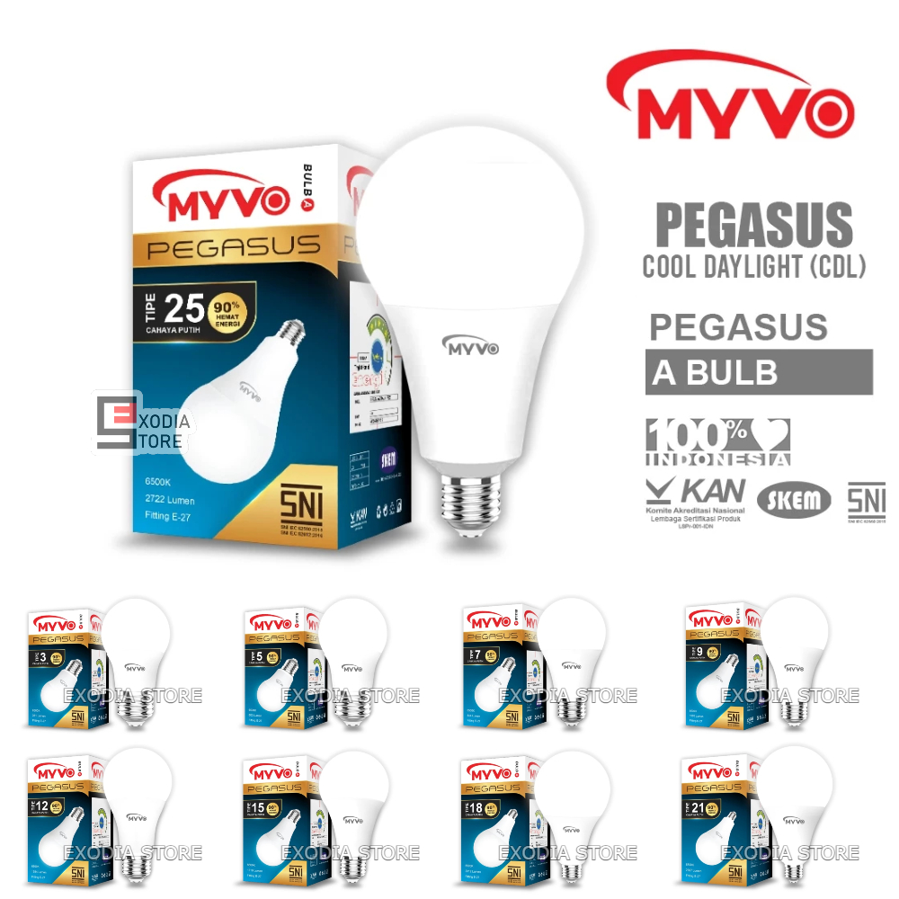 Jual MYVO Bola Lampu LED Pegasus Tipe 3 Tipe 5 Tipe 7 Tipe 9 Tipe 12 Tipe 15 Tipe 18 Tipe 21 ...