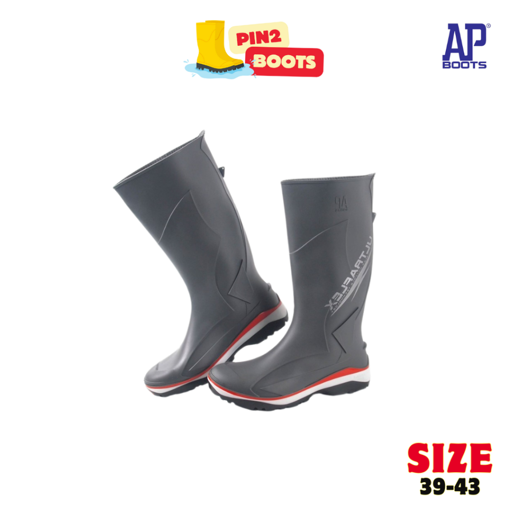 Jual Sepatu boots tinggi pria wanita tinggi abu bahan PVC anti air dan ...