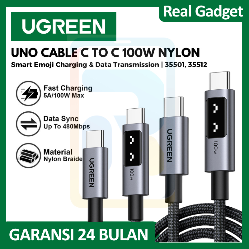 Jual UGREEN Kabel Data C to C PD UNO Fast Charging 3A 5A 60 -100W 50CM ...