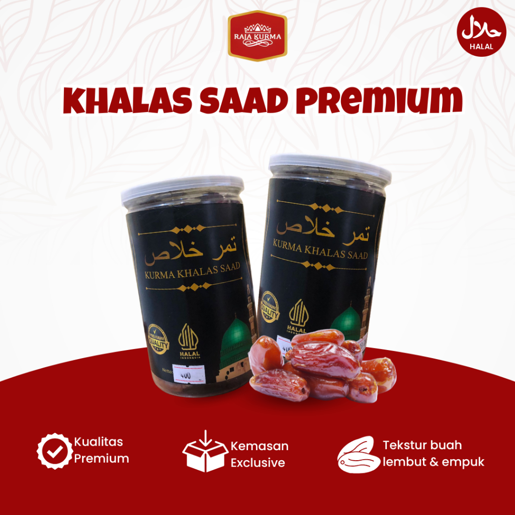 Jual Kurma Khalas Saad Premium Halal 400GR {expired 2026} oleh oleh ...