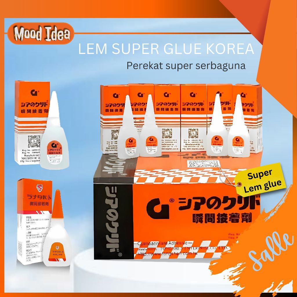 Jual 1 Box Isi 50 Pc Lem Power Glue Korea Perekat Super Rekat / Lem ...