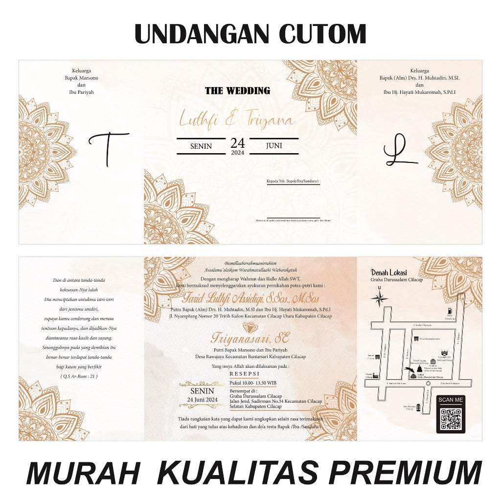 Jual Cetak Undangan Custom Murah Free Desain 100 Pcs | Shopee Indonesia