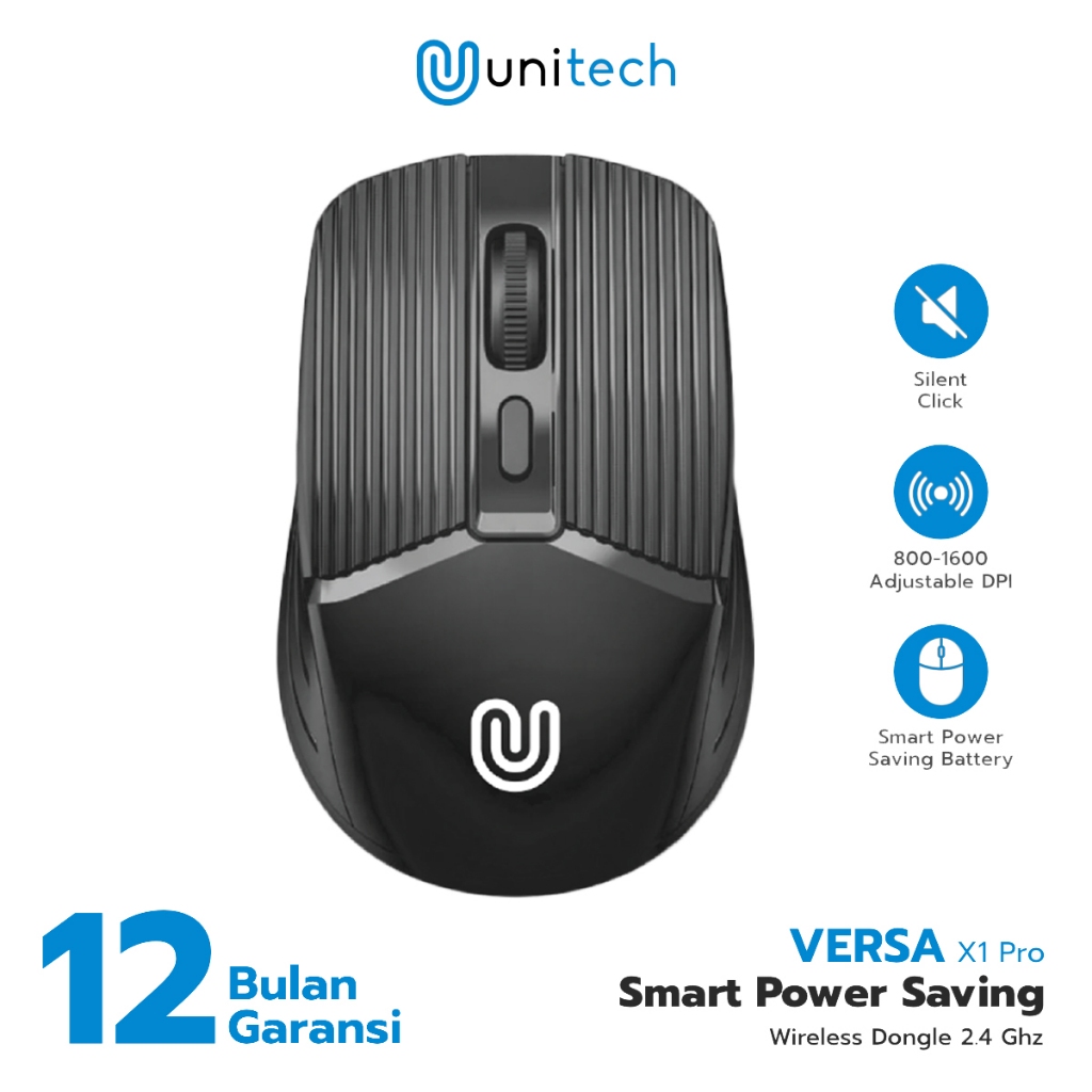 Jual Unitech Mouse Bluetooth Wireless Silent Click Versa X1 Pro ...