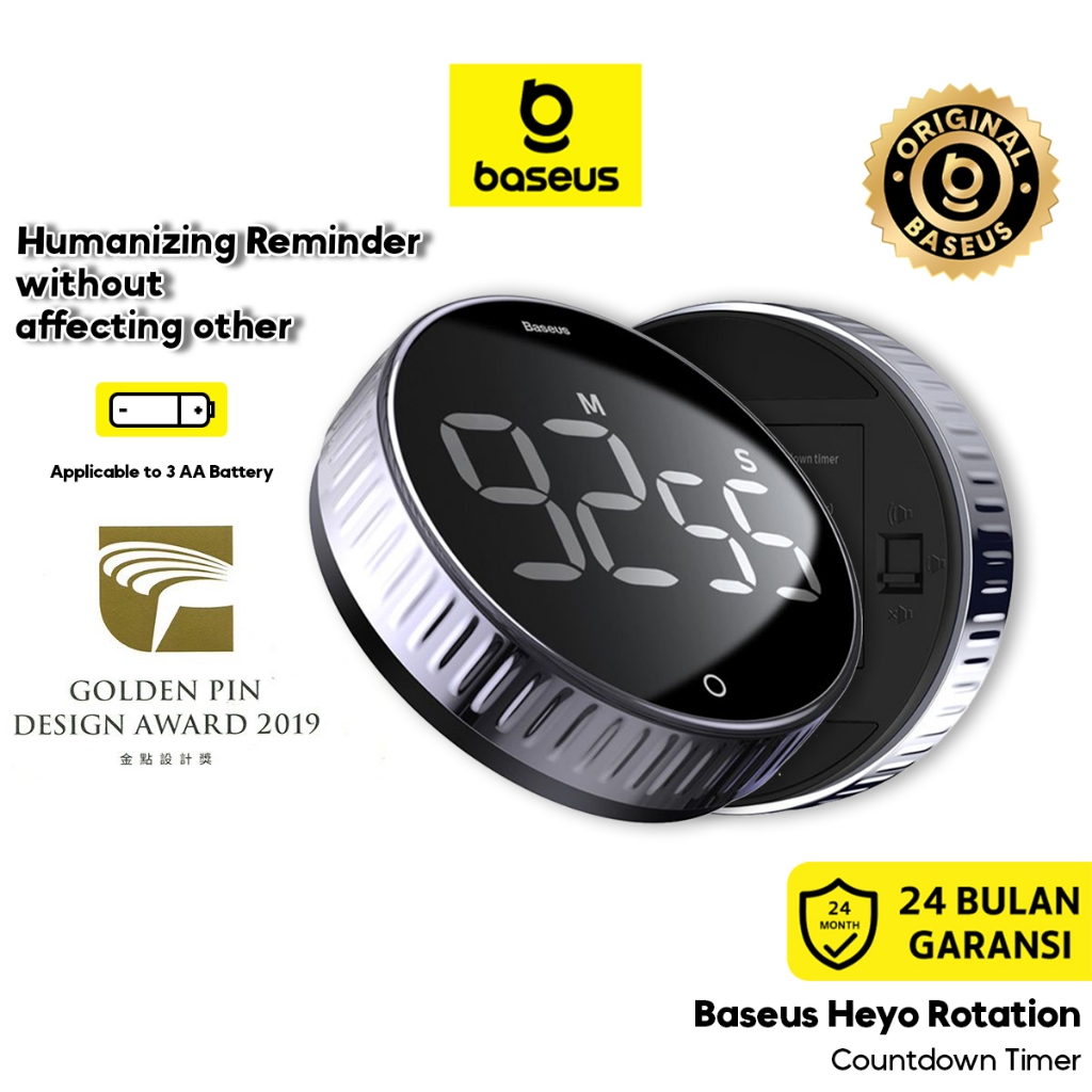Jual Baseus Timer Heyo Rotation Countdown Digital Kitchen Alarm ...