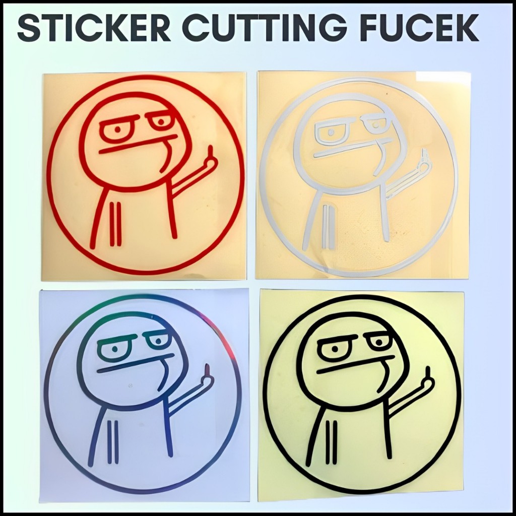 Jual Stiker Kartun Lucu Fucek Sticker Middle Finger Jari Tengah Sticker ...