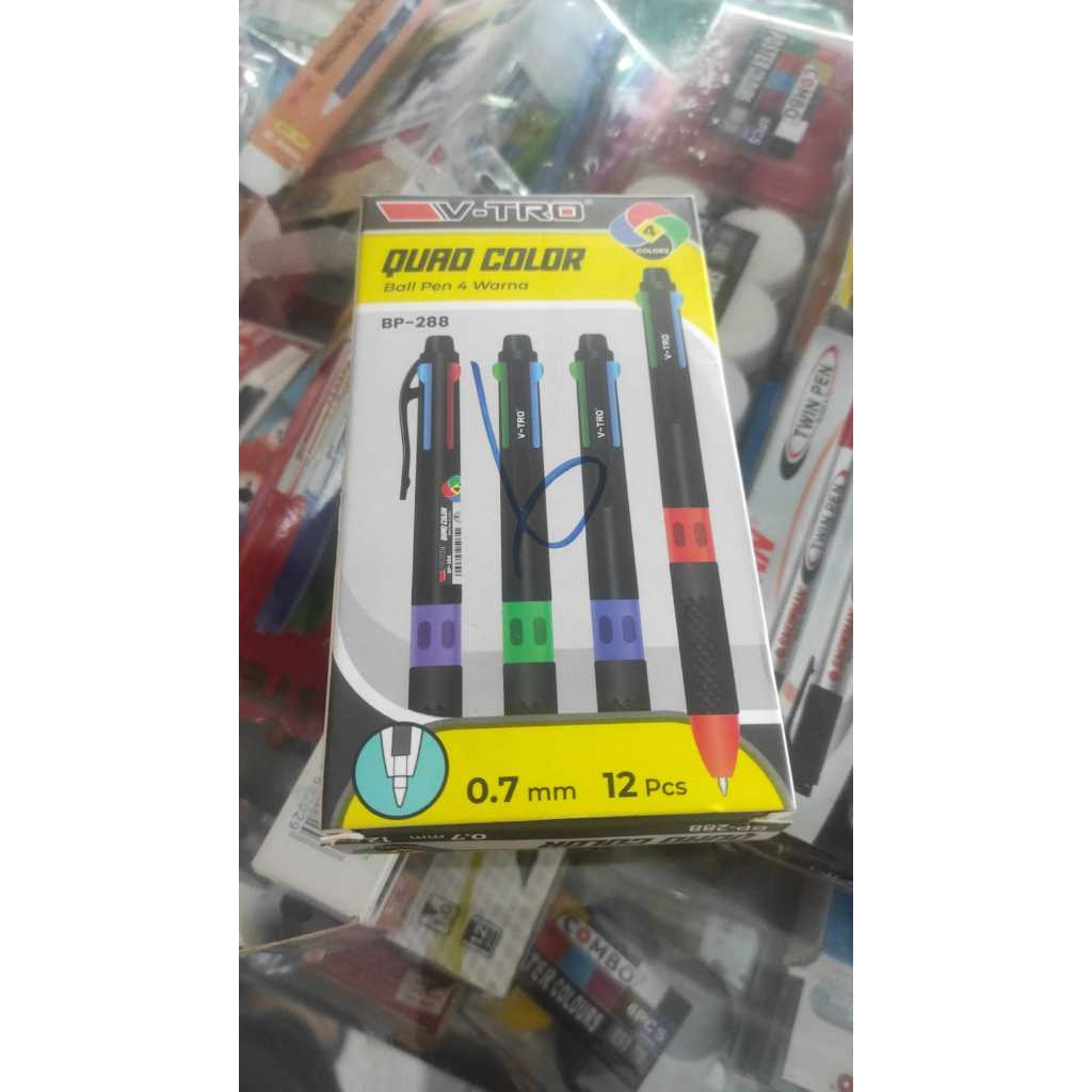 Jual QUAD COLOR PULPEN 4 WARNA/Pena/bollpoin/alat tulis/ballpen (1 ...