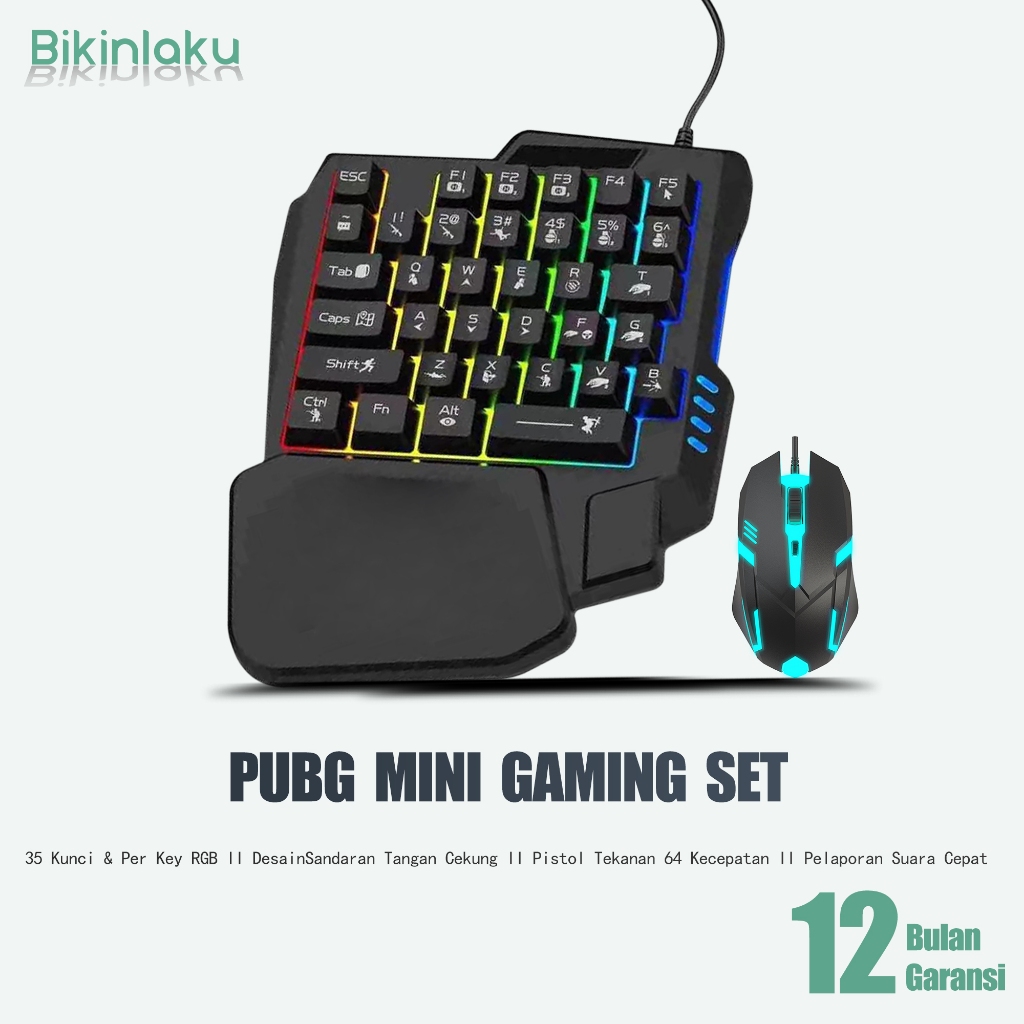 Jual Bikinlaku PUBG Wired MiNi Gaming Set Keyboard Gaming Mini ...